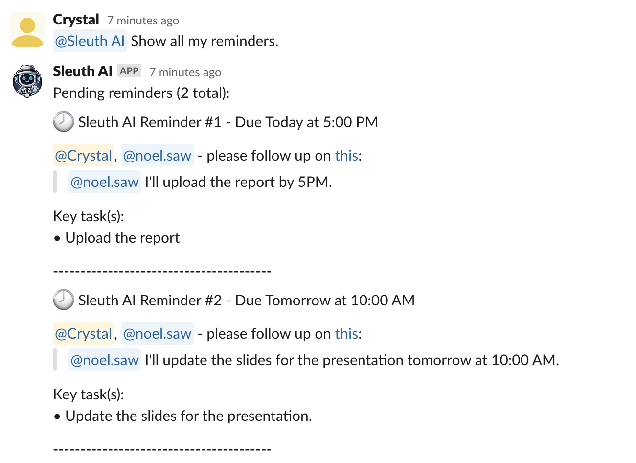 Enjoy AI-Powered Reminders for Slack with Sleuth AI - Sleuth AI